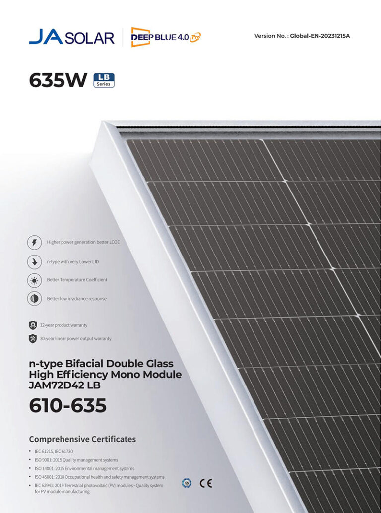 JAM72D42 LB | N-type | JA Solar Pv Panels Review | 605-630W | Bifacial ...